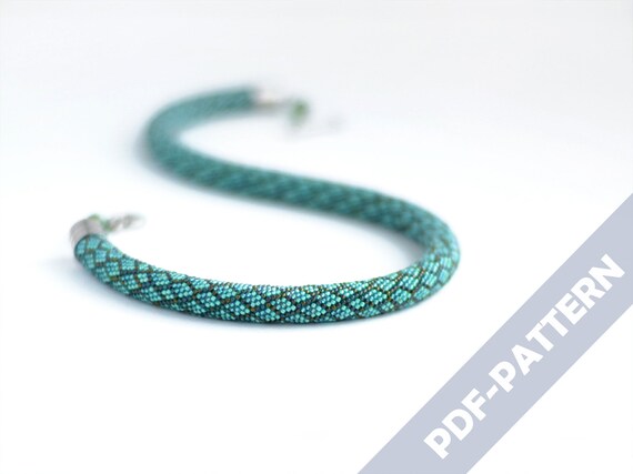 Bead Crochet Necklace Pattern Bead Crochet Rope Pattern Snake - Etsy
