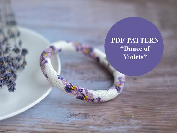 Bead crochet bracelet pattern Beaded rope pattern Floral print | Etsy