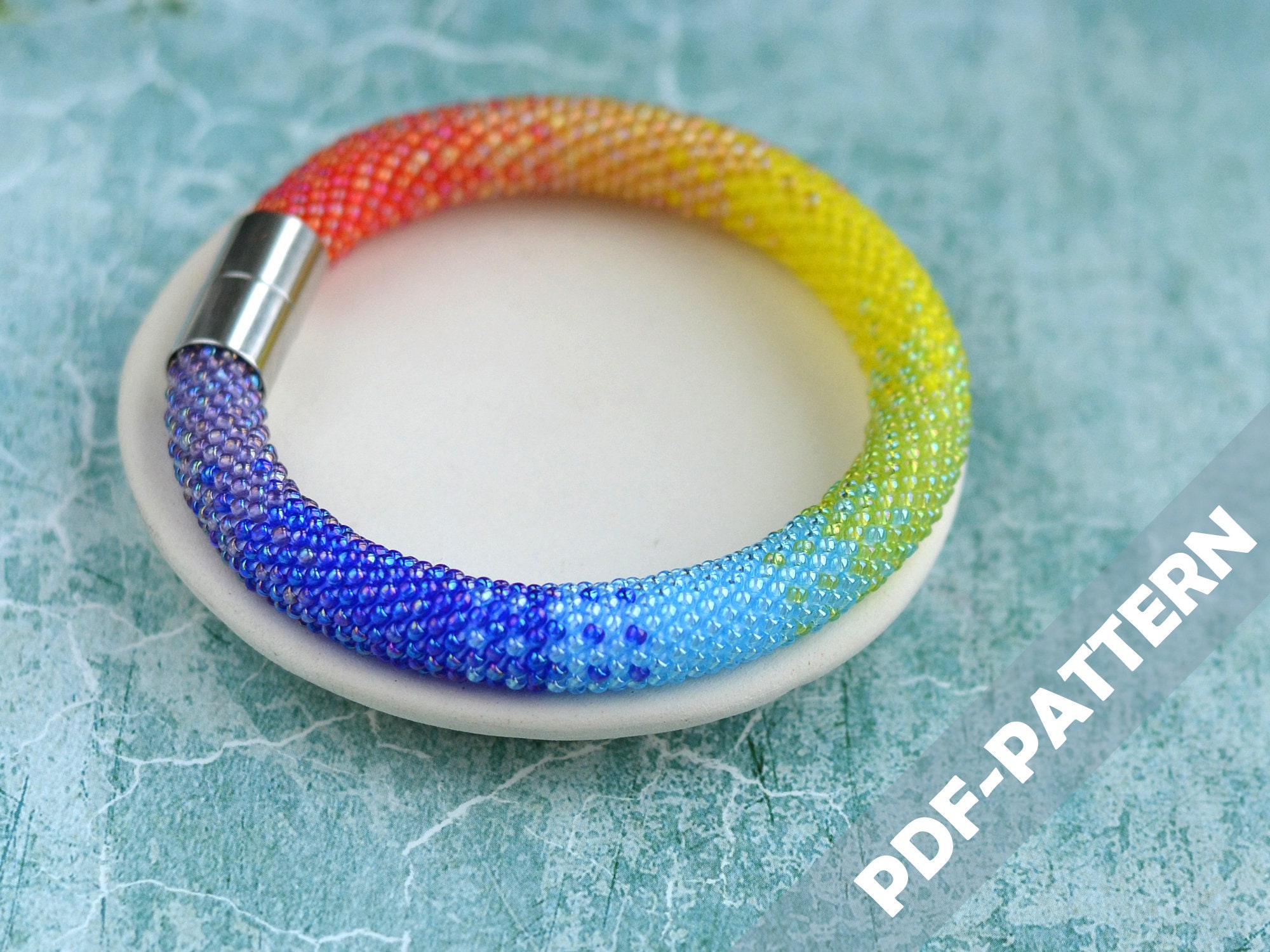 Bead Crochet Rainbow Bracelet Pattern - Etsy