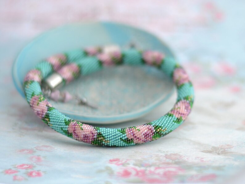 Bead Crochet Rope Pattern Bead Crochet Necklace Pattern Shabby Chic ...