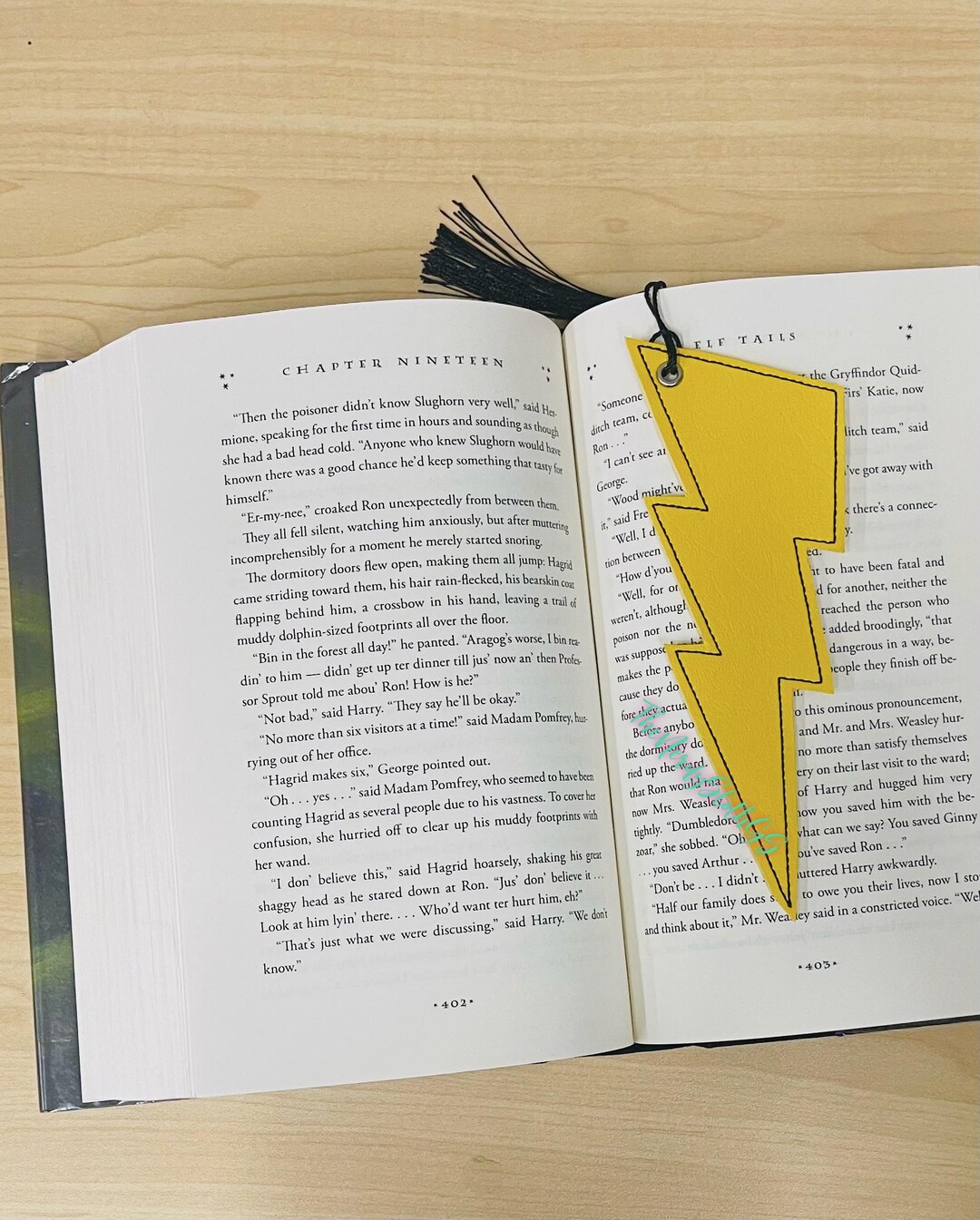Lightning Bolt Embroidered Bookmark: Gifts for Wizard Fandom - Etsy