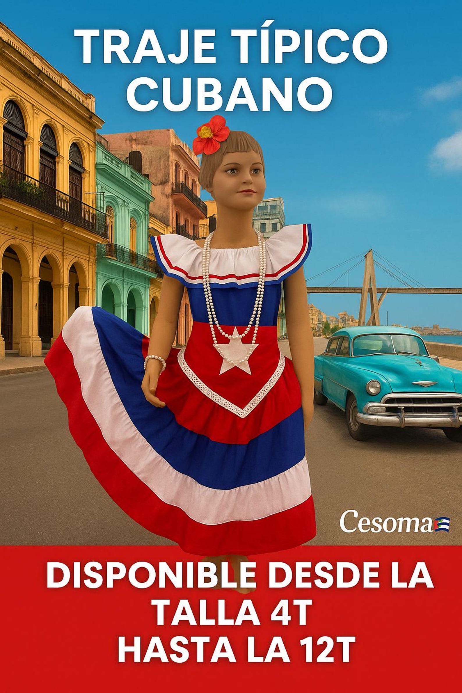 Traje Tipico Cuba Tallas Niñas - Etsy