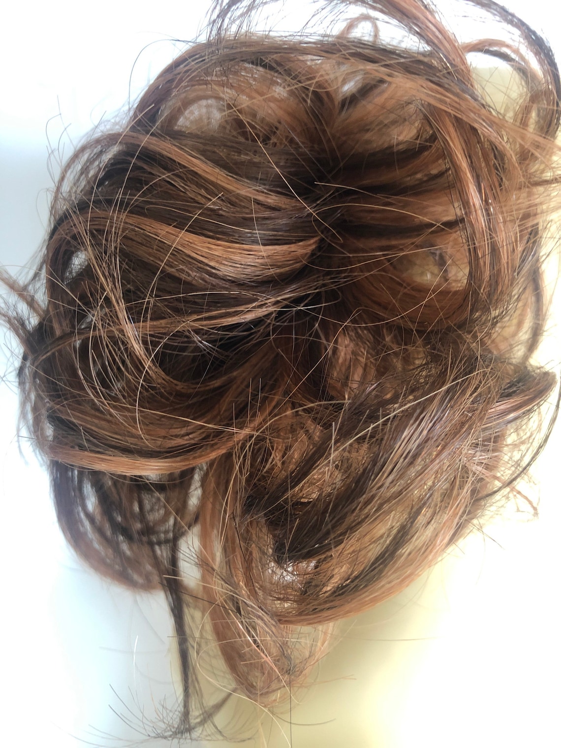 100% 4/30human Hair Messy Scrunchie in Rich Brown With Copper | Etsy