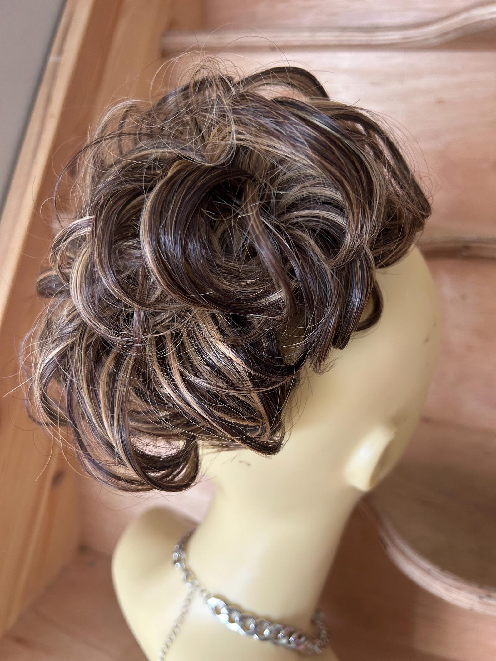 Authentic Large Full Curly Hair Scrunchie Extension Ponytail Brown With ...