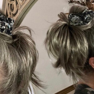 Silver/grey Clip on 2 Style Ponytail Extension on Wire and Claw Clip in ...