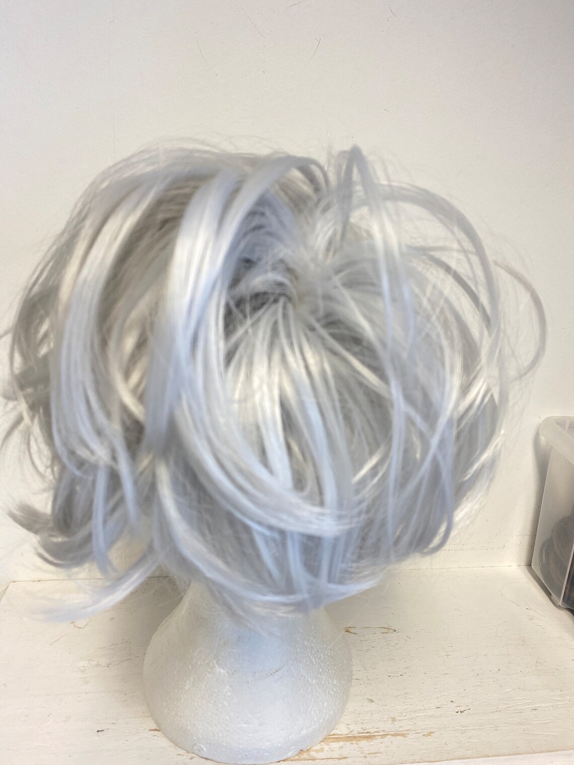 Silver / Pearl Grey Scrunchie Hairpiece Extension Tie 13/6 - Etsy