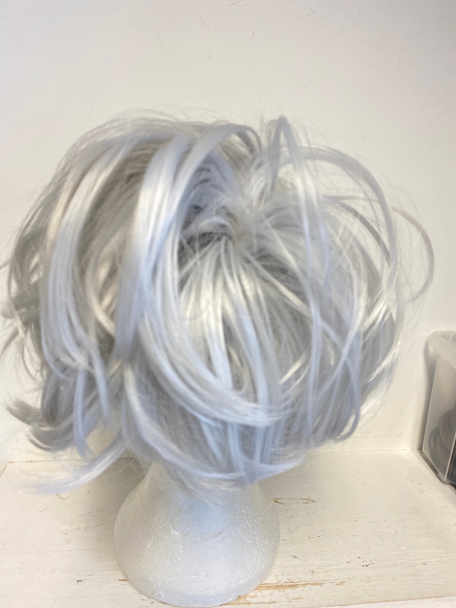 Silver / Pearl Grey Scrunchie Hairpiece Extension Tie 13/6 - Etsy