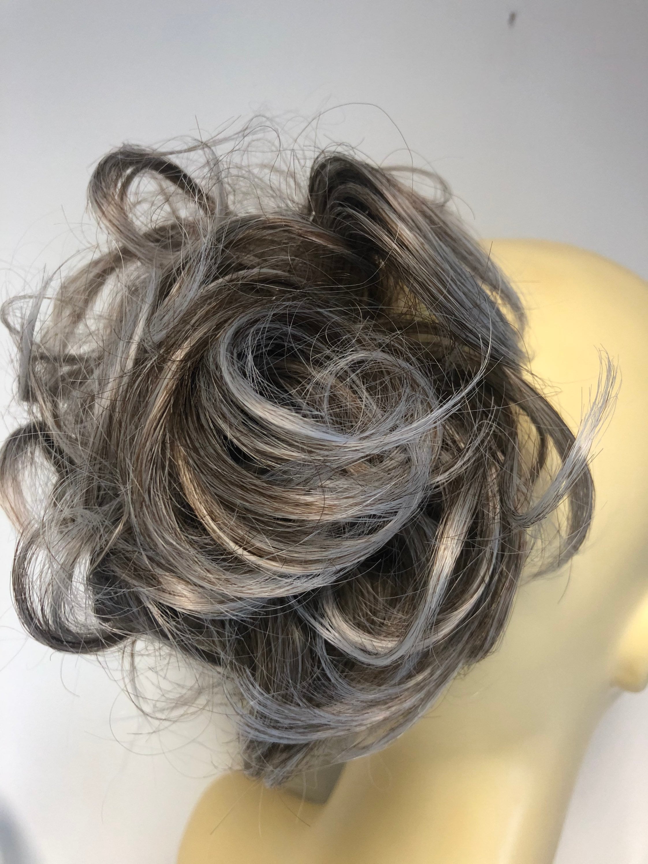 Authentic Curly Hair Scrunchie Extension Ponytail in Ash Grey Blonde ...