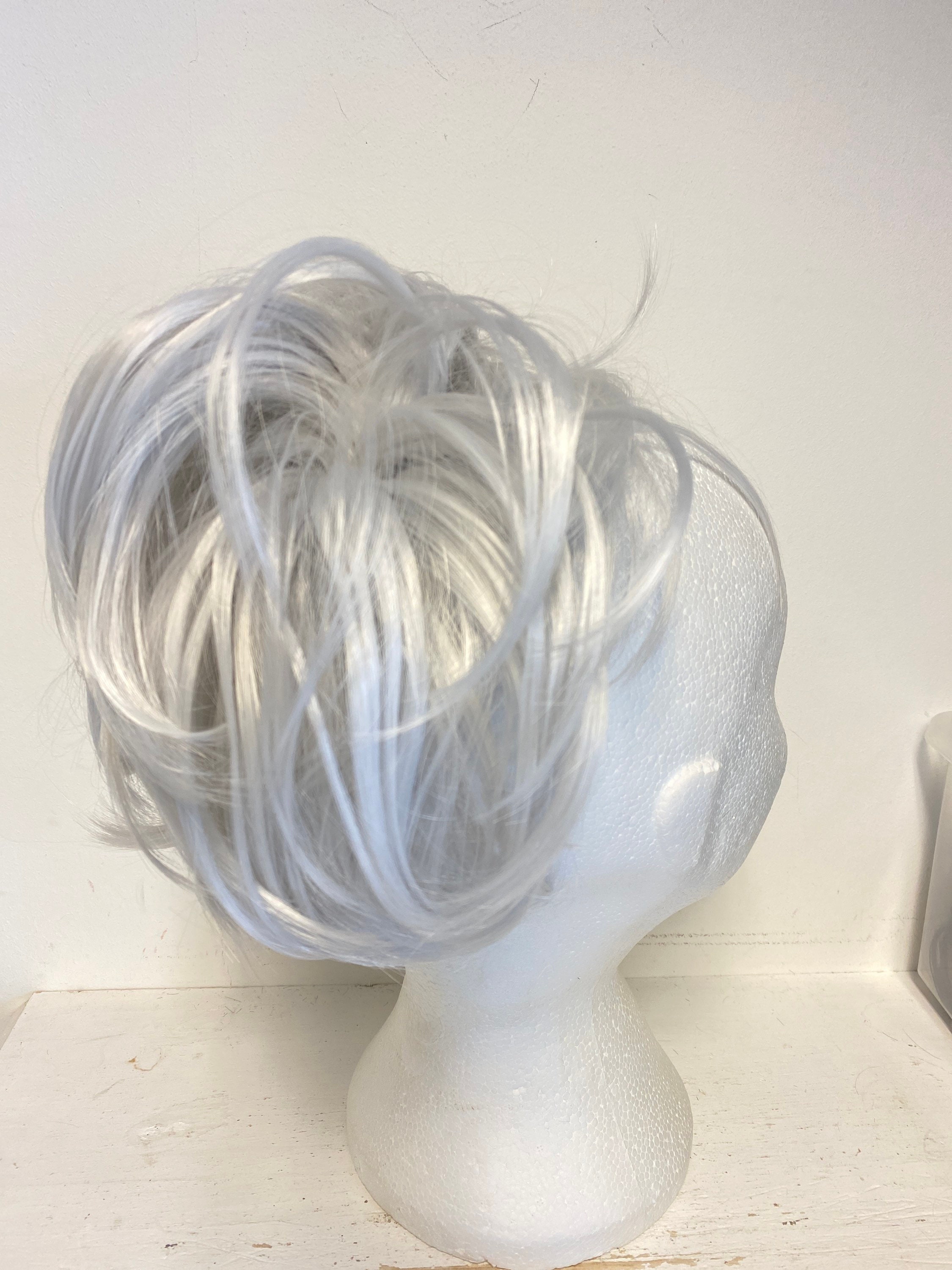 Silver / Pearl Grey Scrunchie Hairpiece Extension Tie 13/6 - Etsy