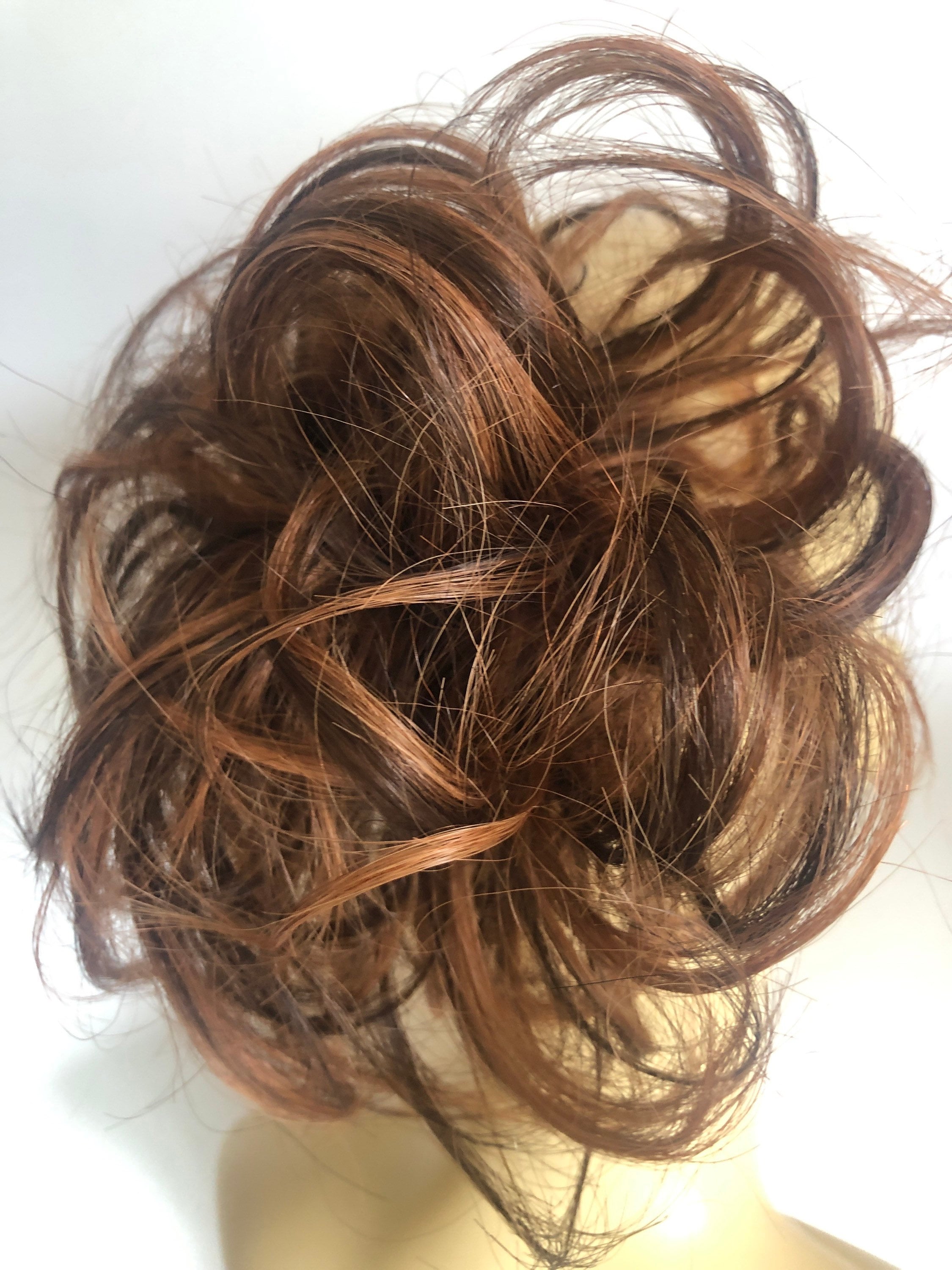 100% 4/30human Hair Messy Scrunchie in Rich Brown With Copper - Etsy
