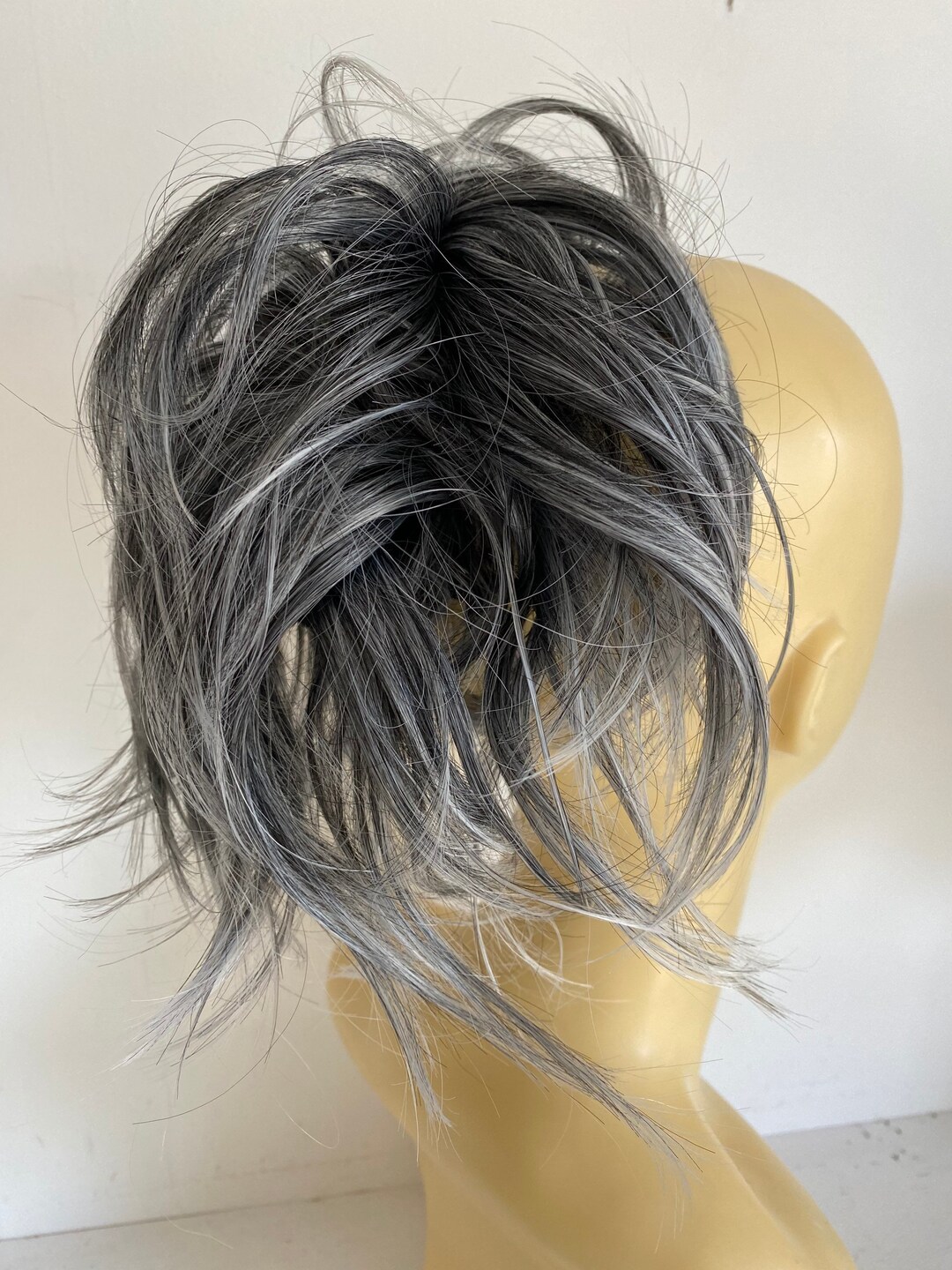 Large Messy Dark Slate Grey With Silver Tones Hair Scrunchie (15/33) - Etsy