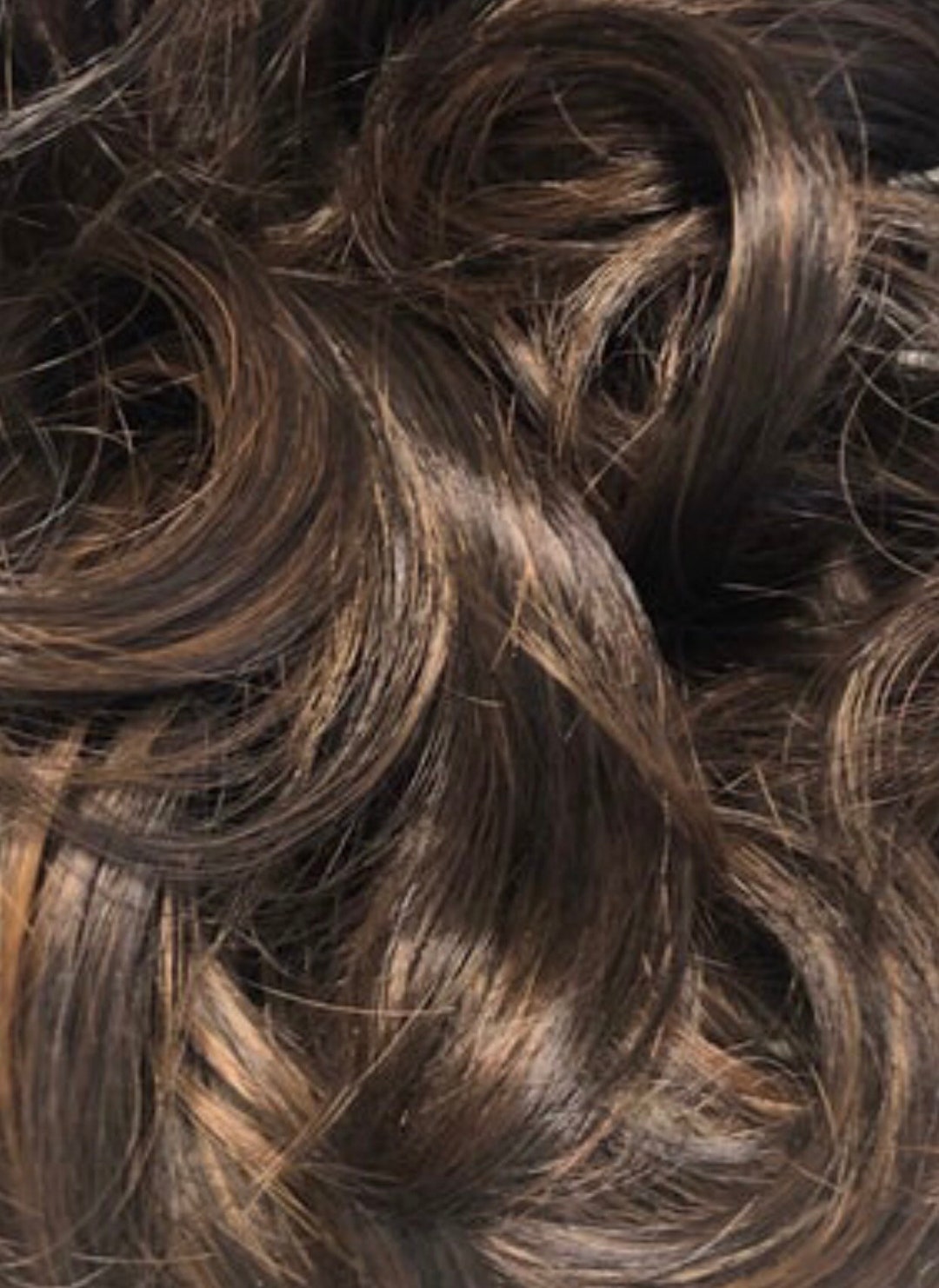 Dark Brown Mix Deluxe Hair Scrunchie Extension Ponytail Put up Curly ...