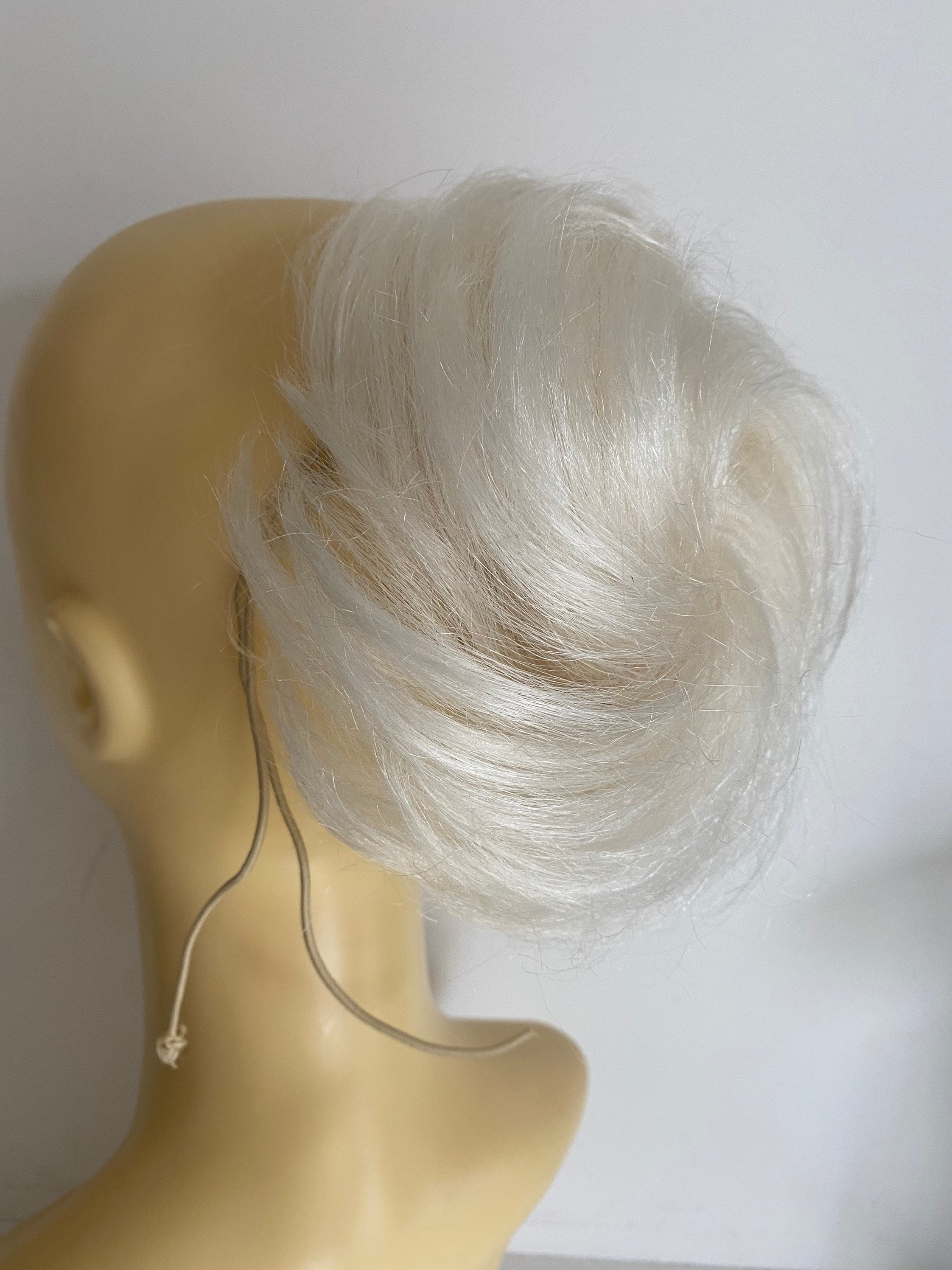 White Blonde Bun Top Knot 100% Human Hair Drawstring Bun - Etsy
