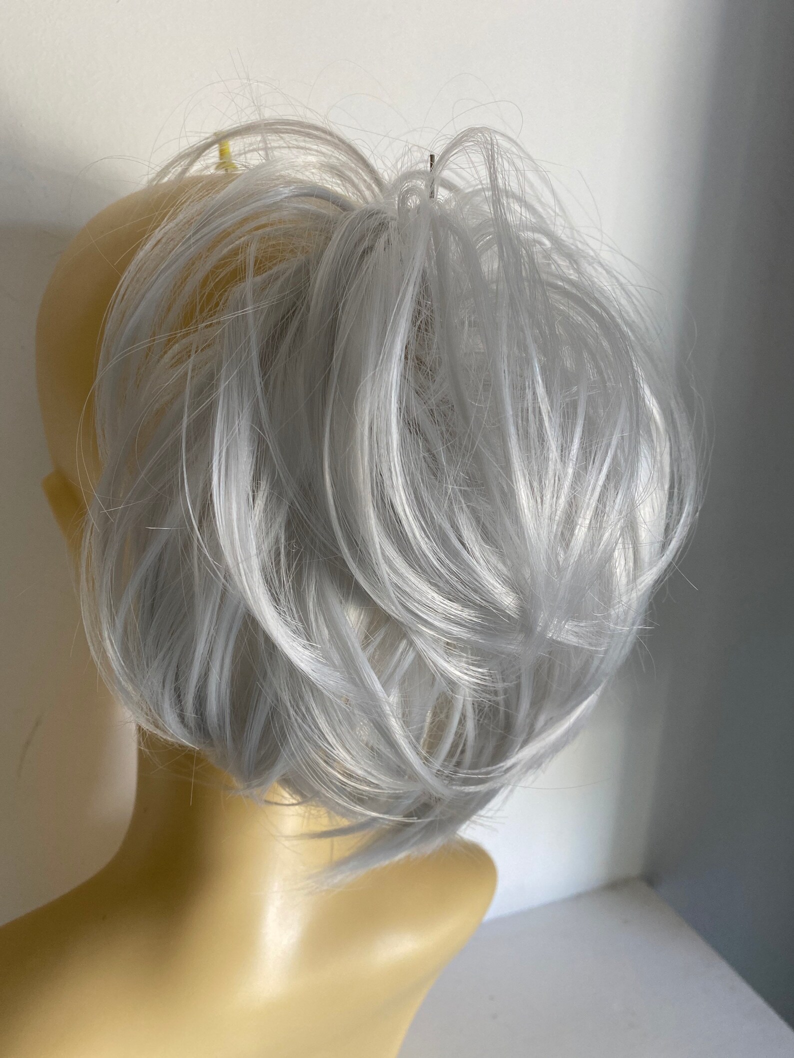 Silver / Pearl Grey Scrunchie Hairpiece Extension Tie 13/6 - Etsy UK