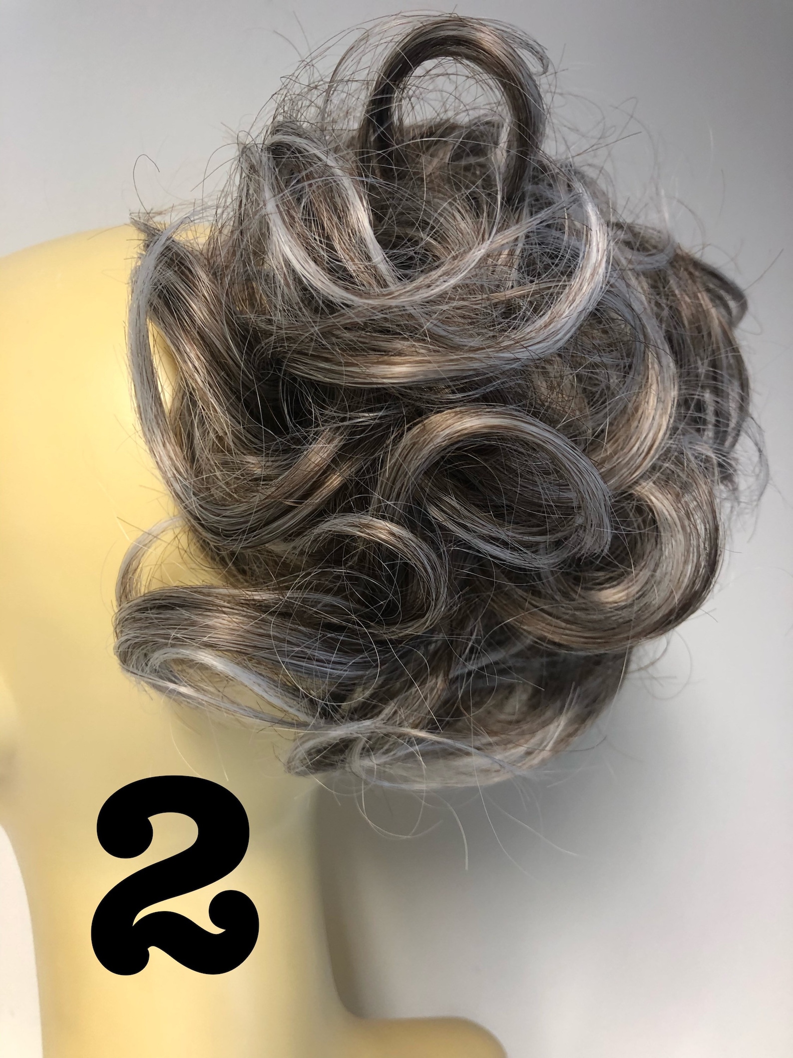 Authentic Curly Hair Scrunchie Extension Ponytail in Ash Grey Blonde ...