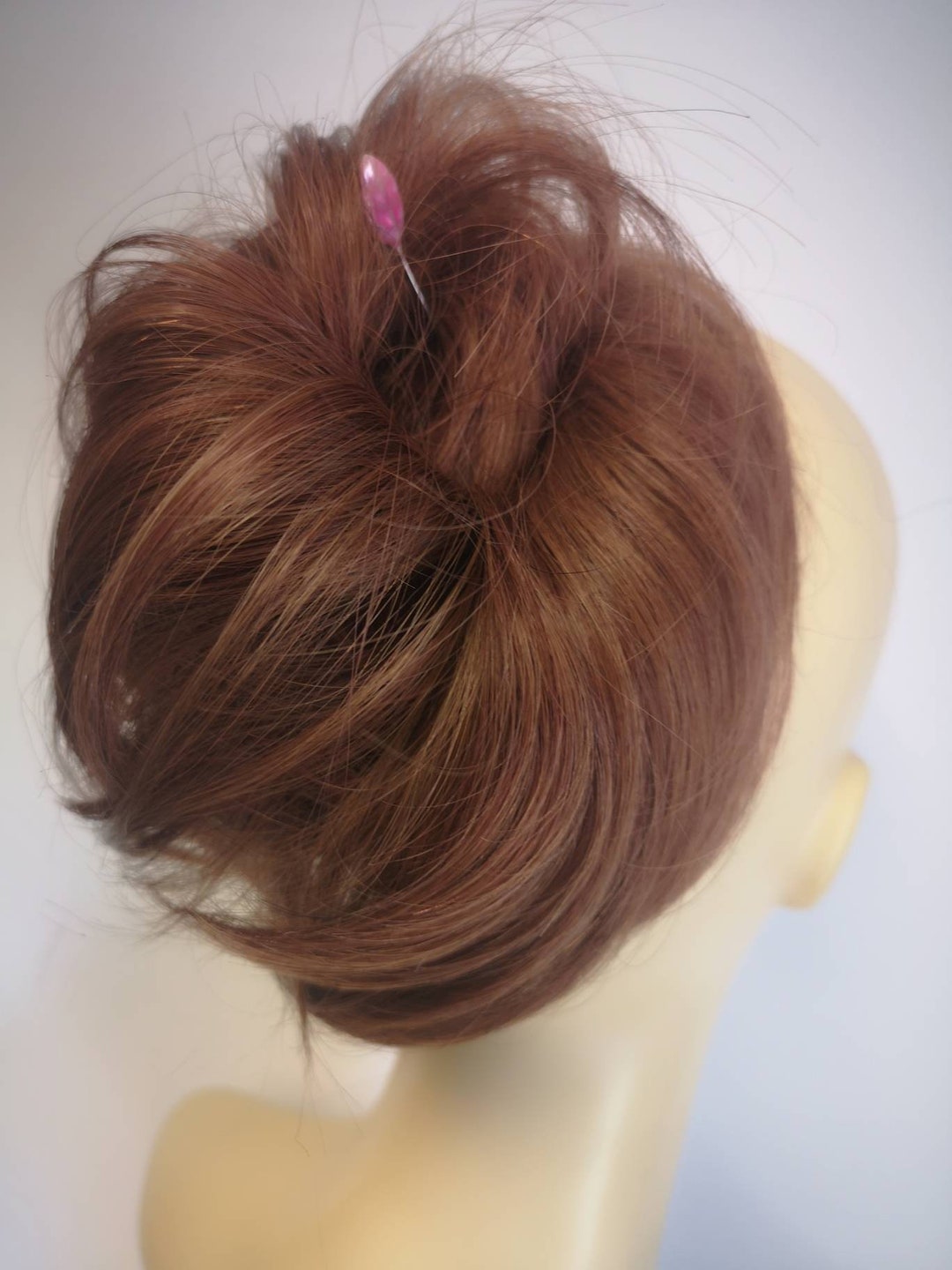 100% Human Hair Scrunchie Extension Ponytail in Light Copper Ash Brown ...
