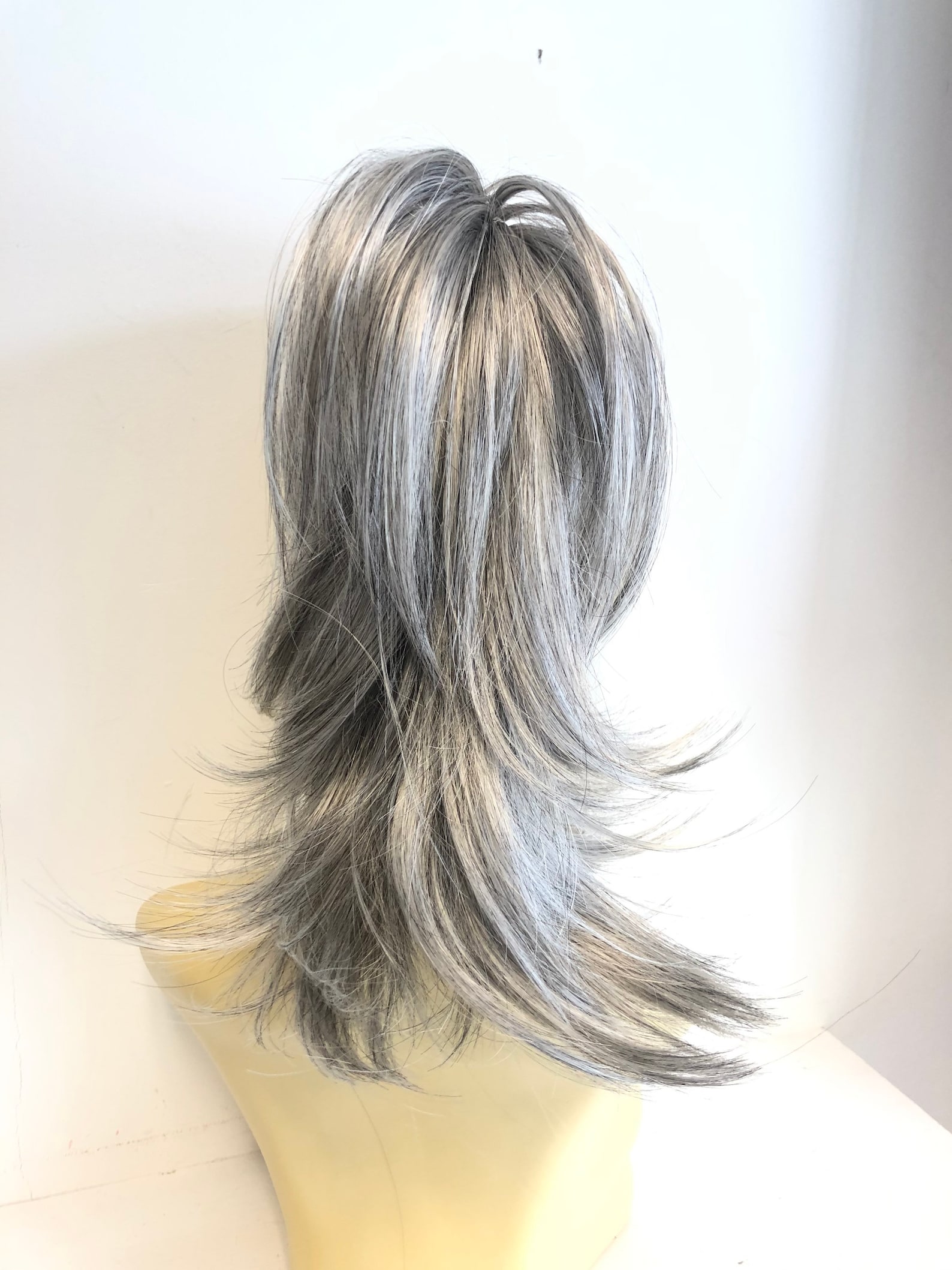 Silver/grey Clip on 2 Style Ponytail Extension on Wire and Claw Clip in ...