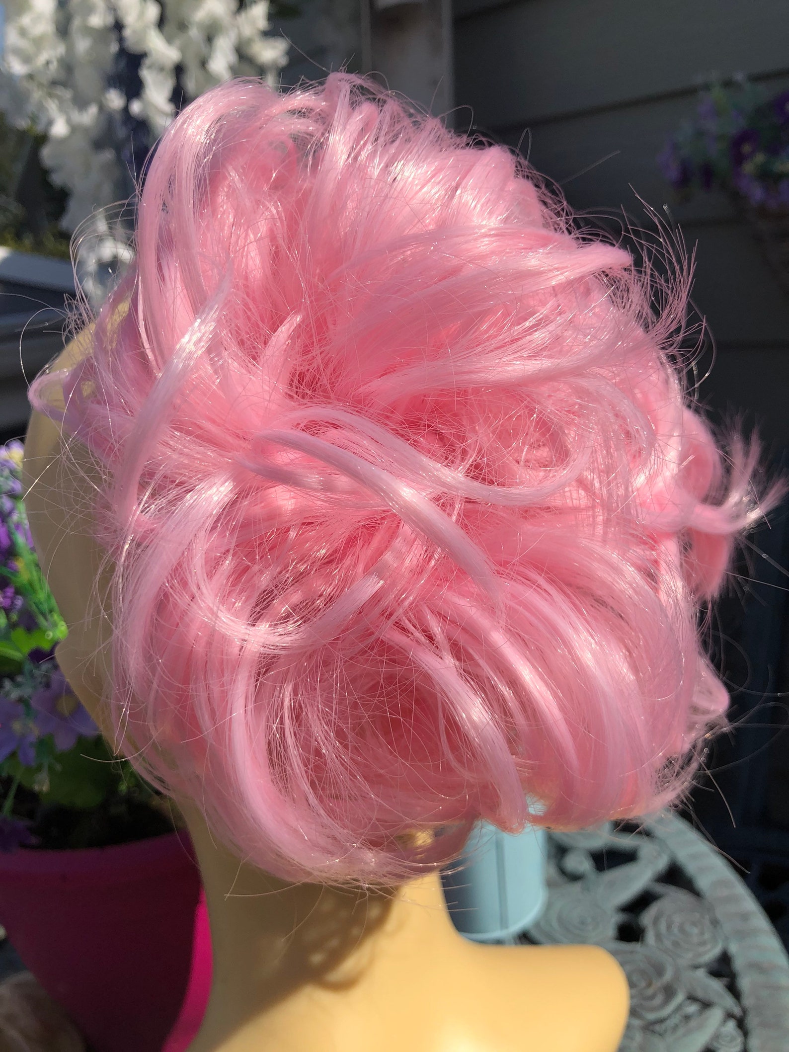 Candy Floss Pink Synthetic Curly Hair Extension Hairpiece - Etsy