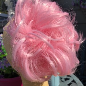 Candy Floss Pink Synthetic Curly Hair Extension Hairpiece Scrunchie 3/ ...