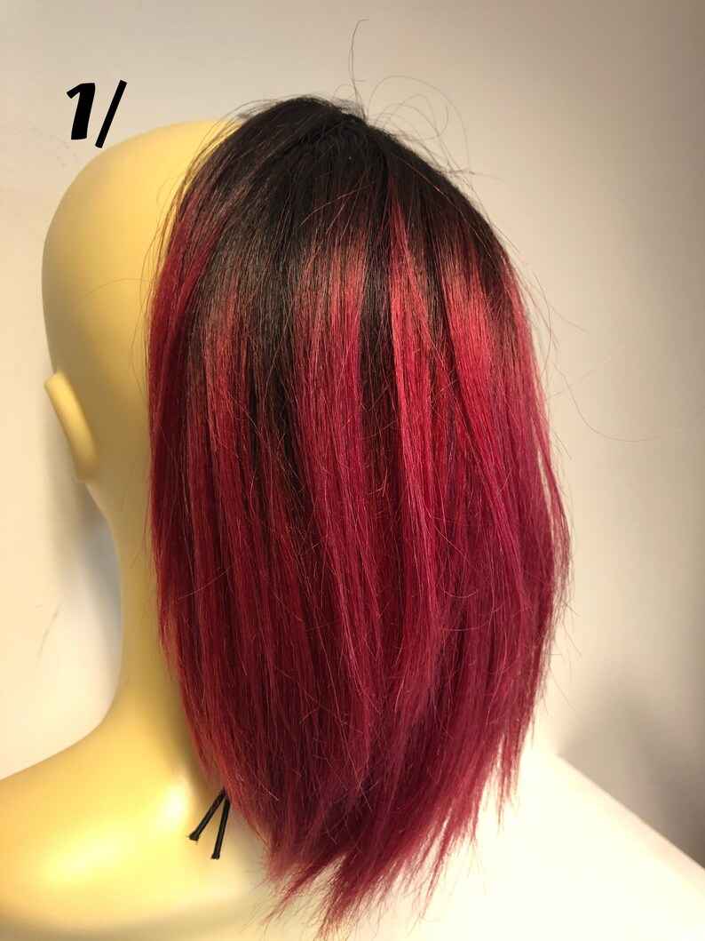 Human Hair Drawstring Ponytails in Ombré Burgundy Reds 6/16 - Etsy