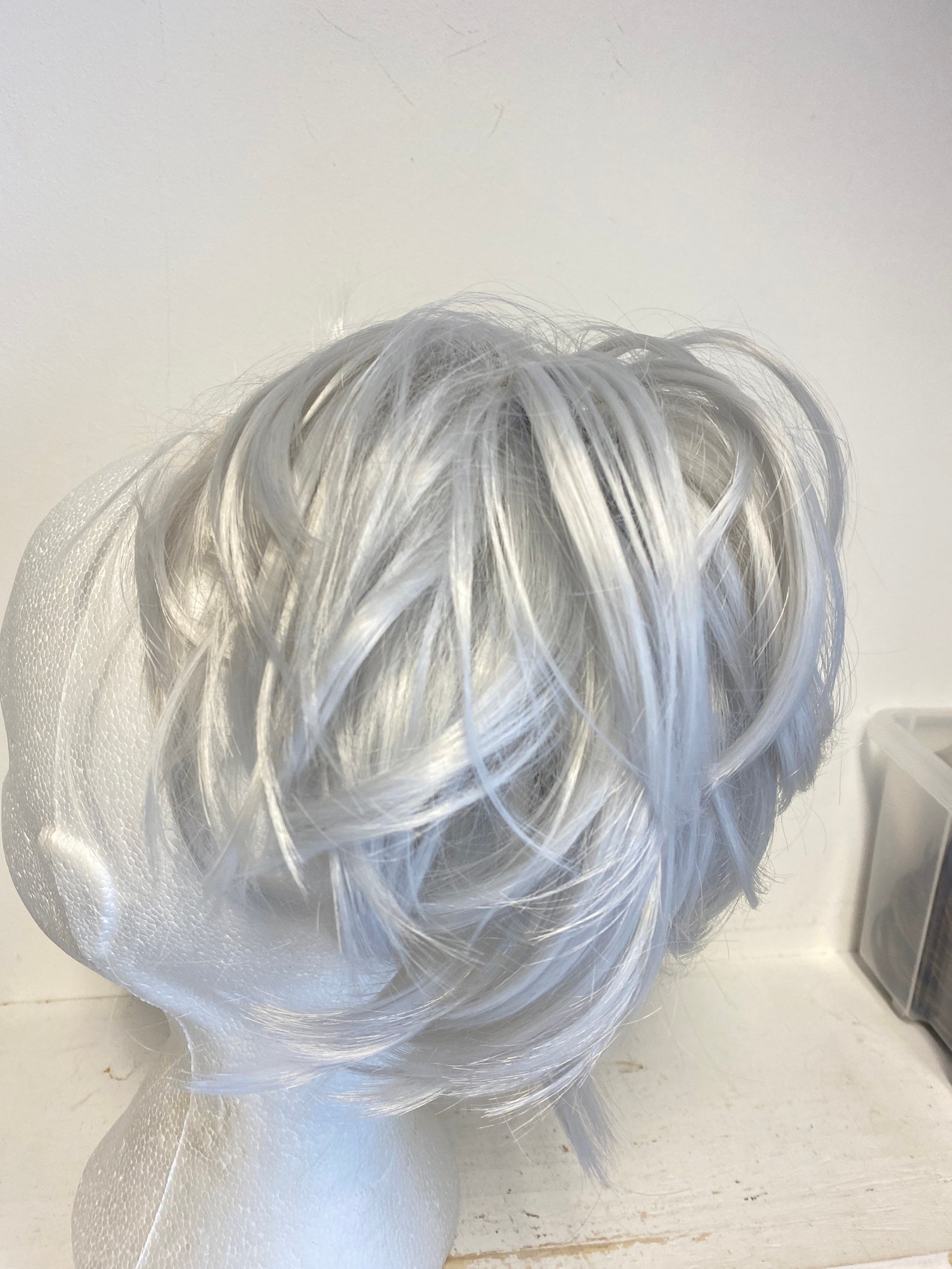 Silver / Pearl Grey Scrunchie Hairpiece Extension Tie 13/6 - Etsy