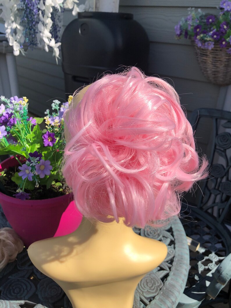 Candy Floss Pink Synthetic Curly Hair Extension Hairpiece - Etsy