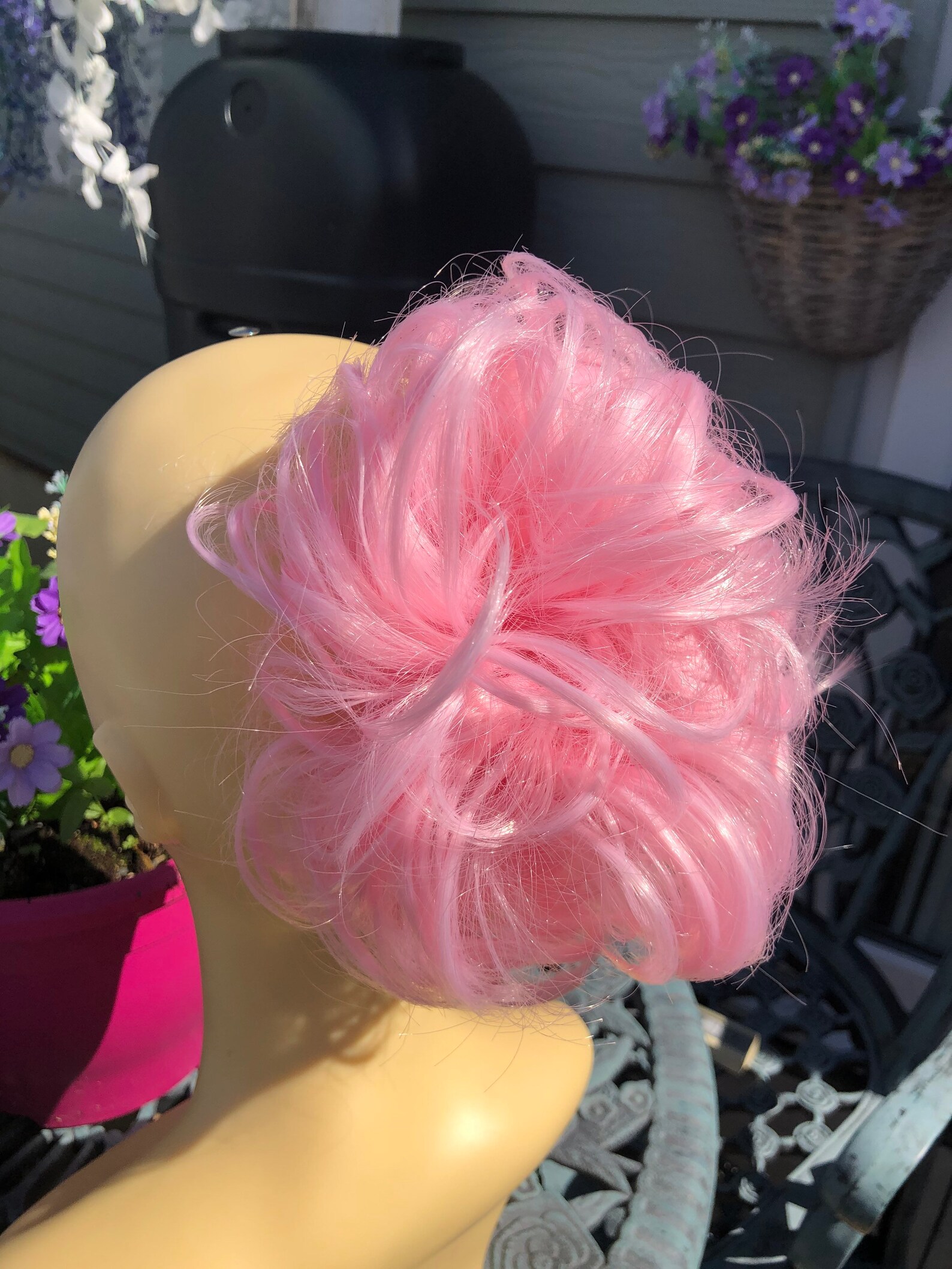 Candy Floss Pink Synthetic Curly Hair Extension Hairpiece - Etsy