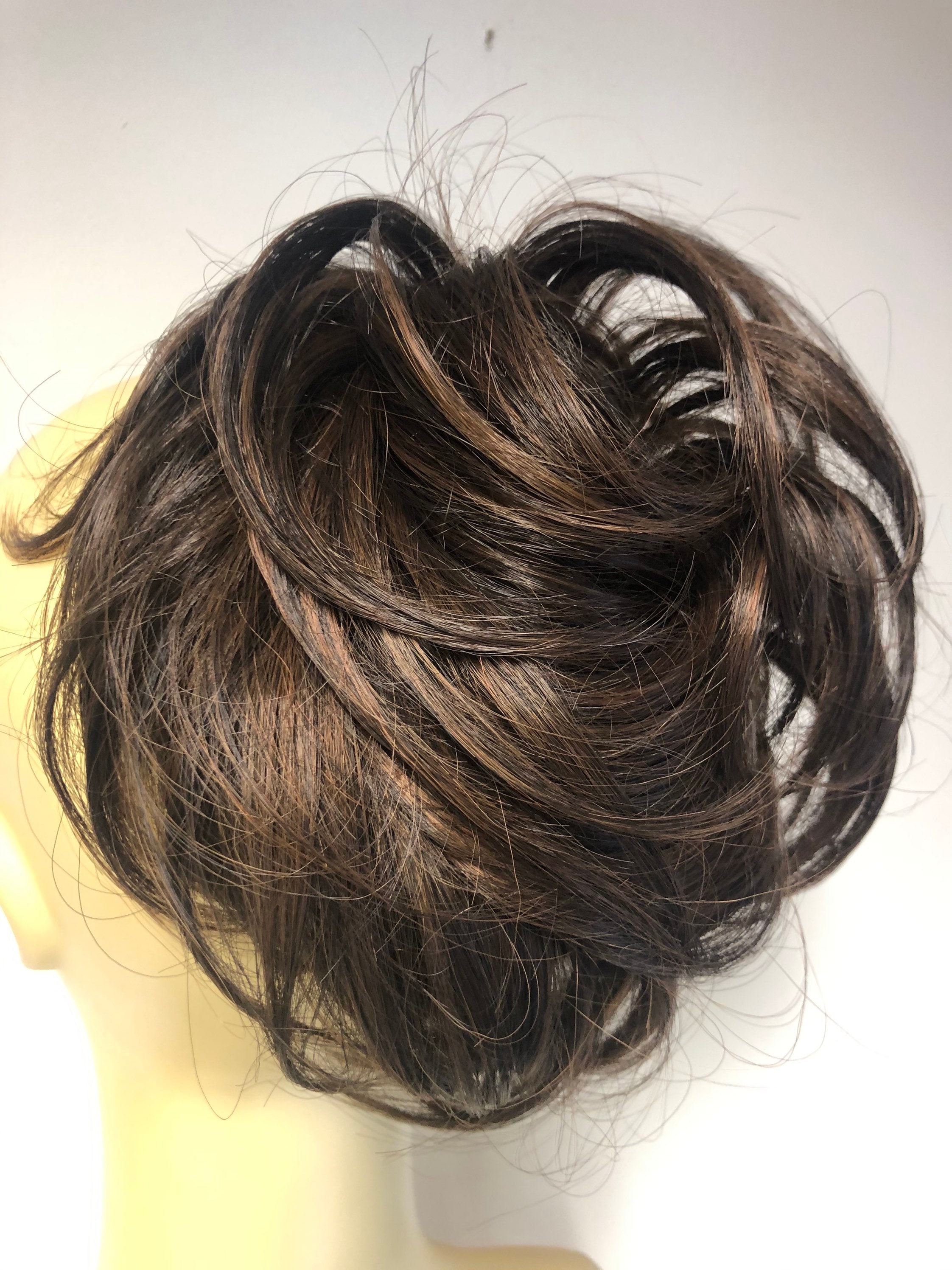 Dark brown mix deluxe hair scrunchie extension ponytail put up | Etsy