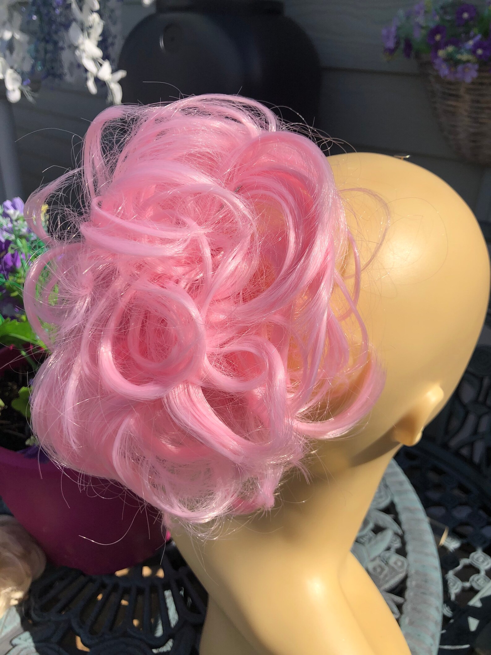 Candy Floss Pink Synthetic Curly Hair Extension Hairpiece - Etsy