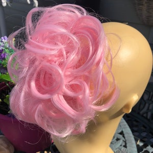 Candy Floss Pink Synthetic Curly Hair Extension Hairpiece Scrunchie 3/ ...