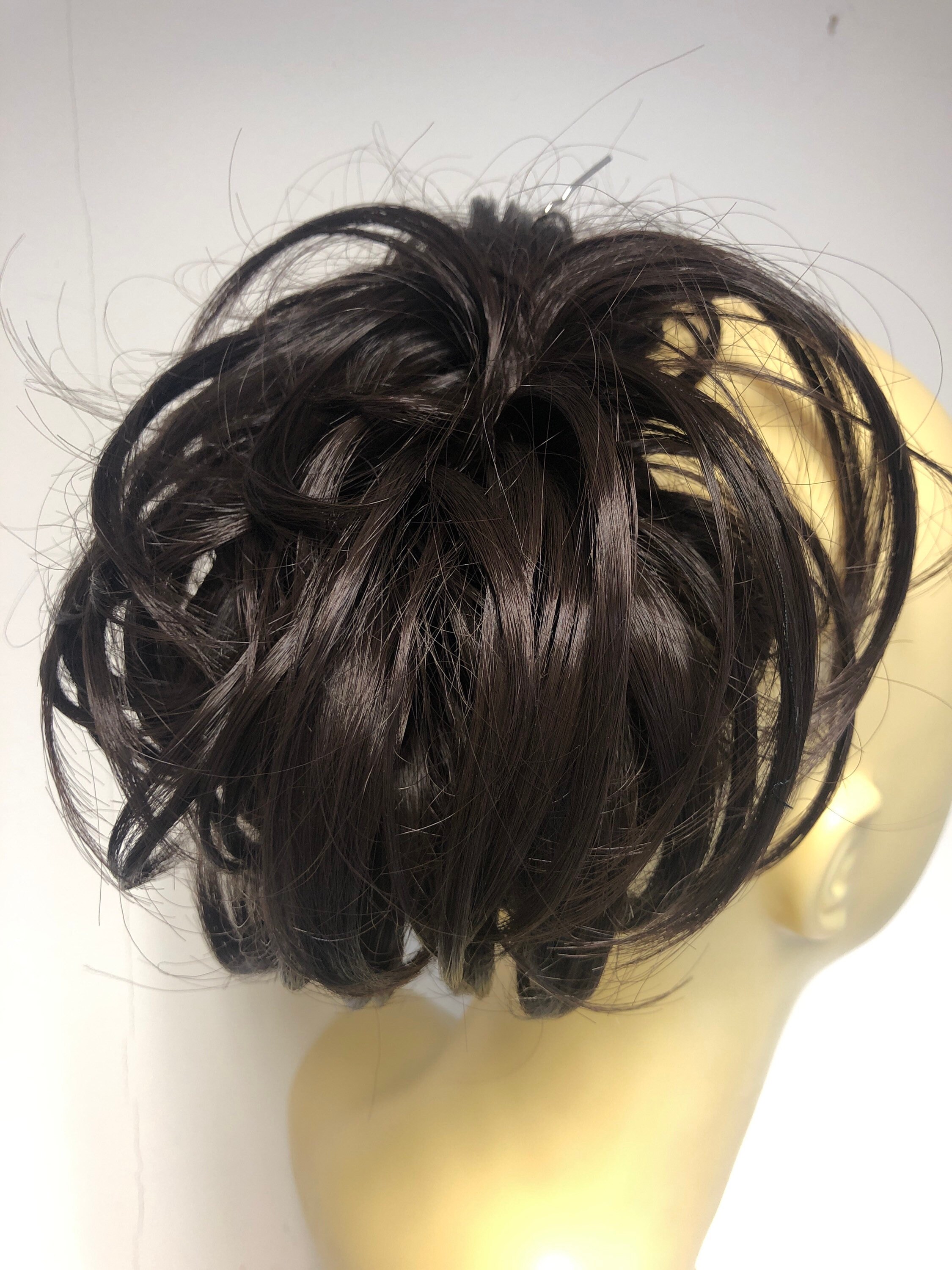 Brown Deluxe Hair Scrunchie Extension Ponytail Put up Curly - Etsy