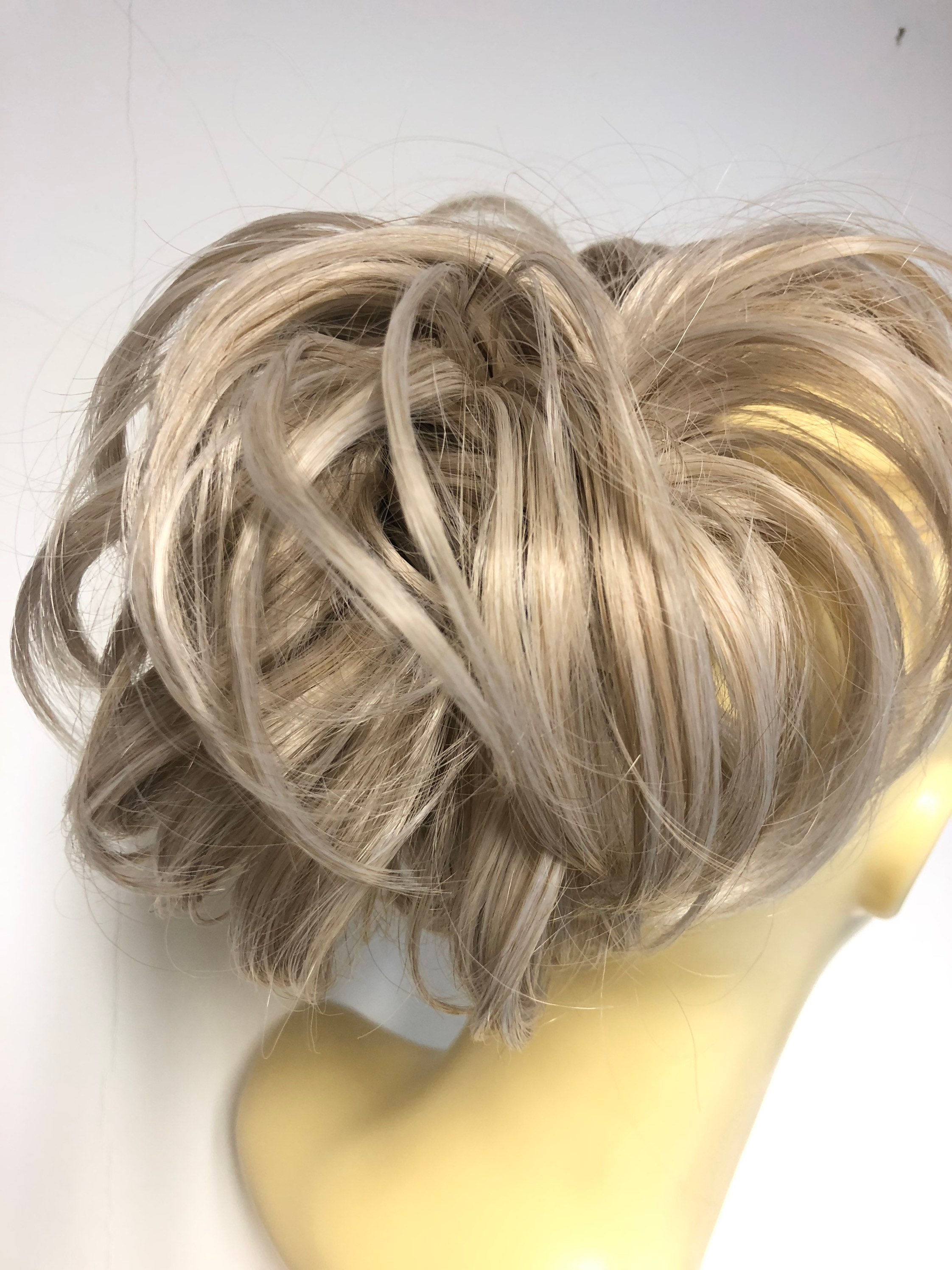 Silver Blonde Deluxe Hair Scrunchie Extension Ponytail Put up Bun ...