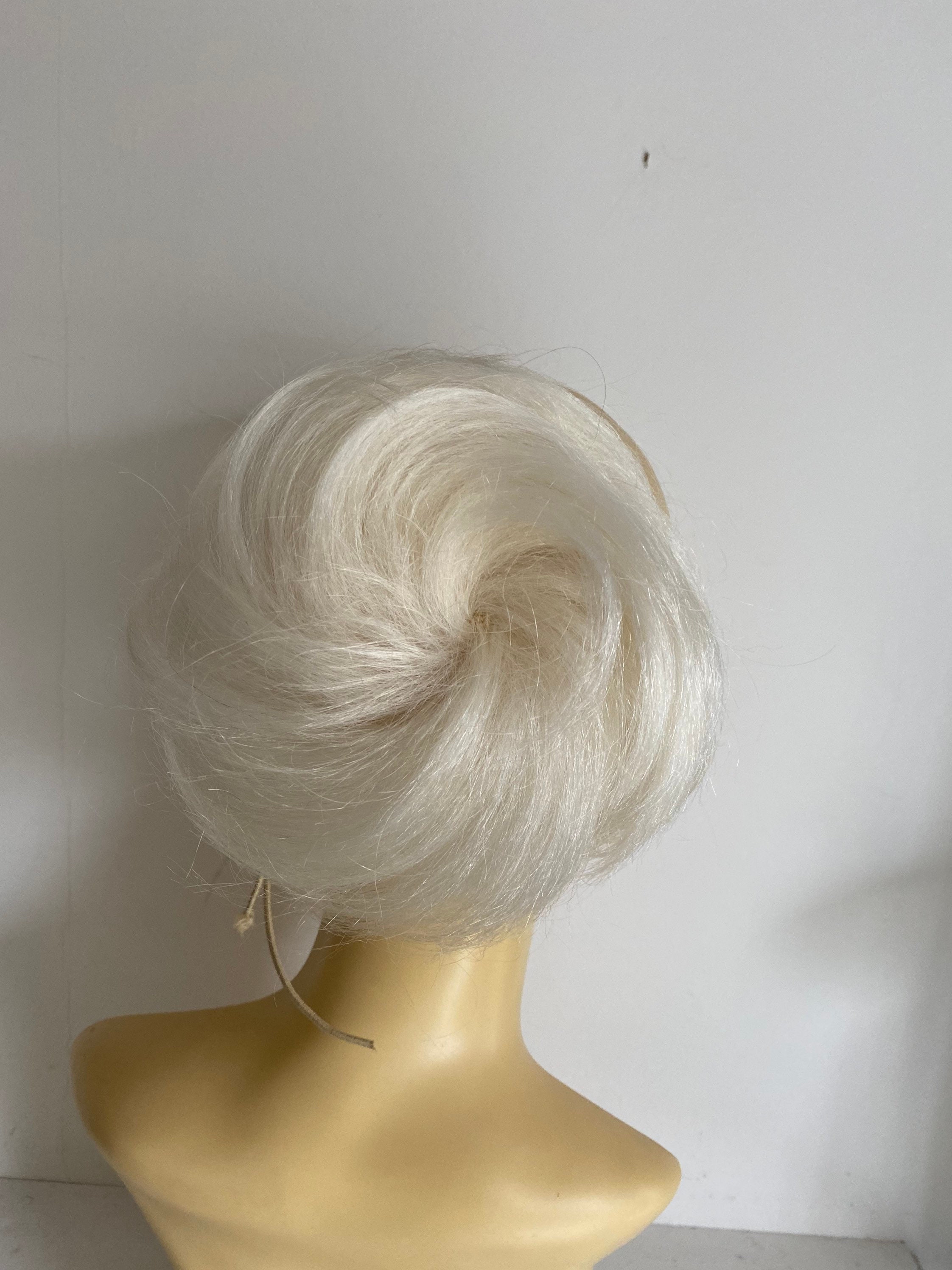White Blonde Bun Top Knot 100% Human Hair Drawstring Bun - Etsy