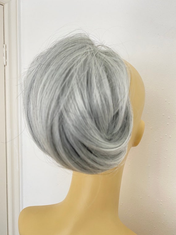 Authentic Grey Silver Finest Black Strands Wraparound Bun - Etsy