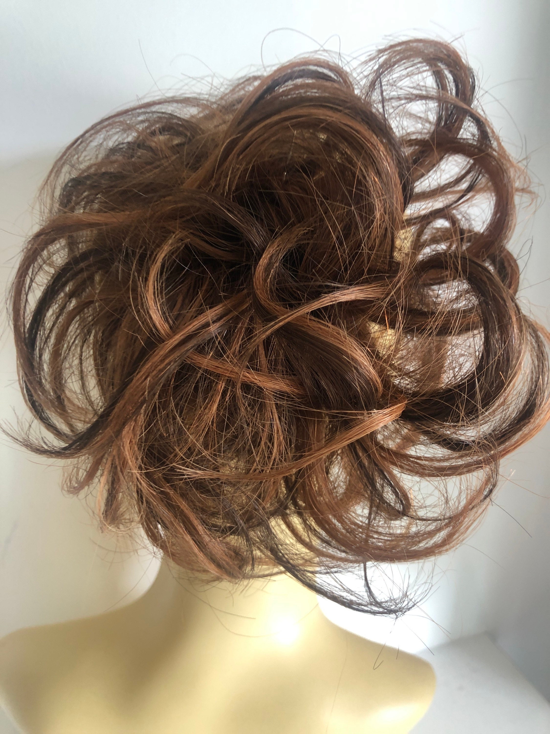 100% 4/30human Hair Messy Scrunchie in Rich Brown With Copper - Etsy