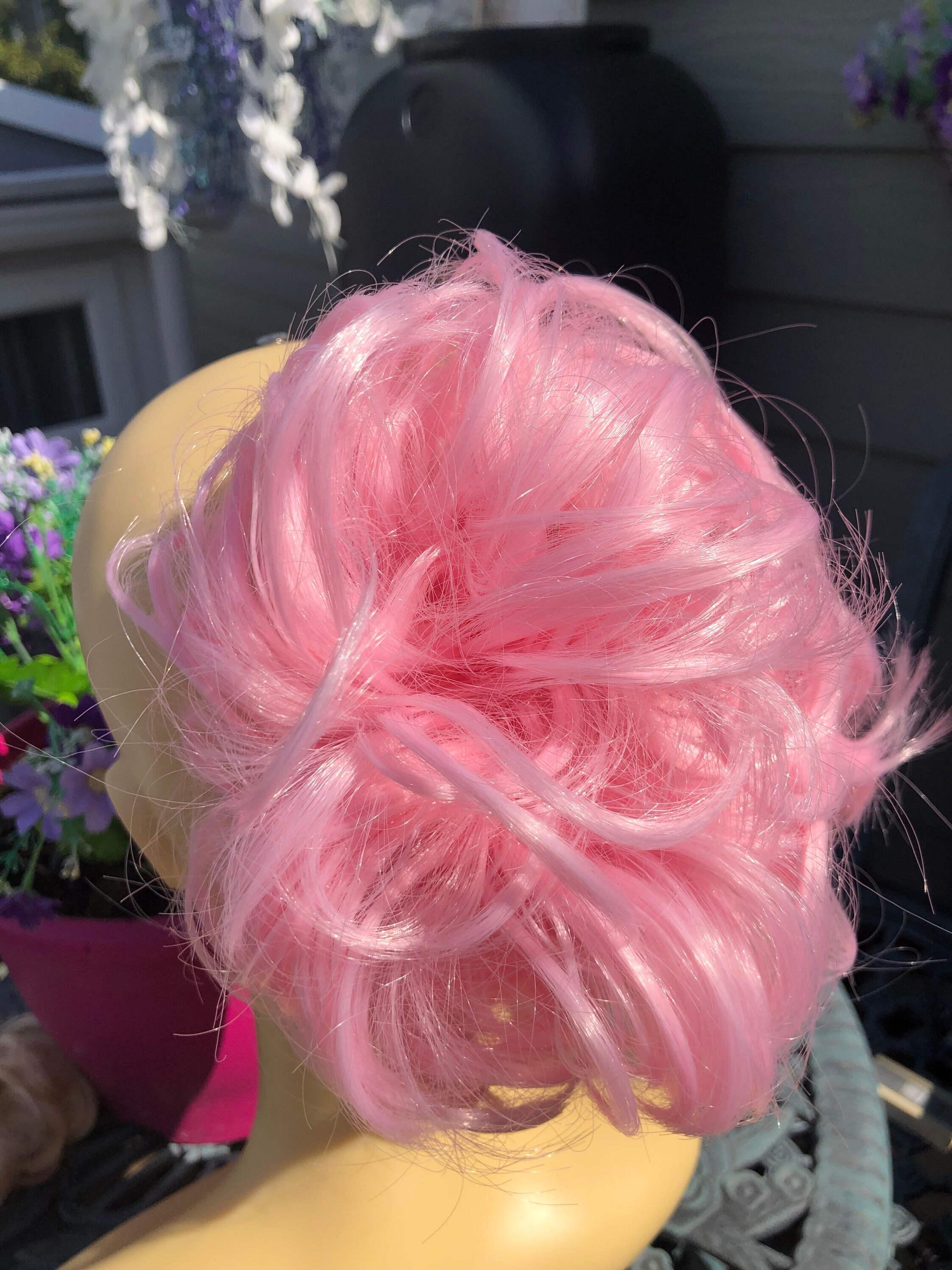 Candy Floss Pink Synthetic Curly Hair Extension Hairpiece - Etsy