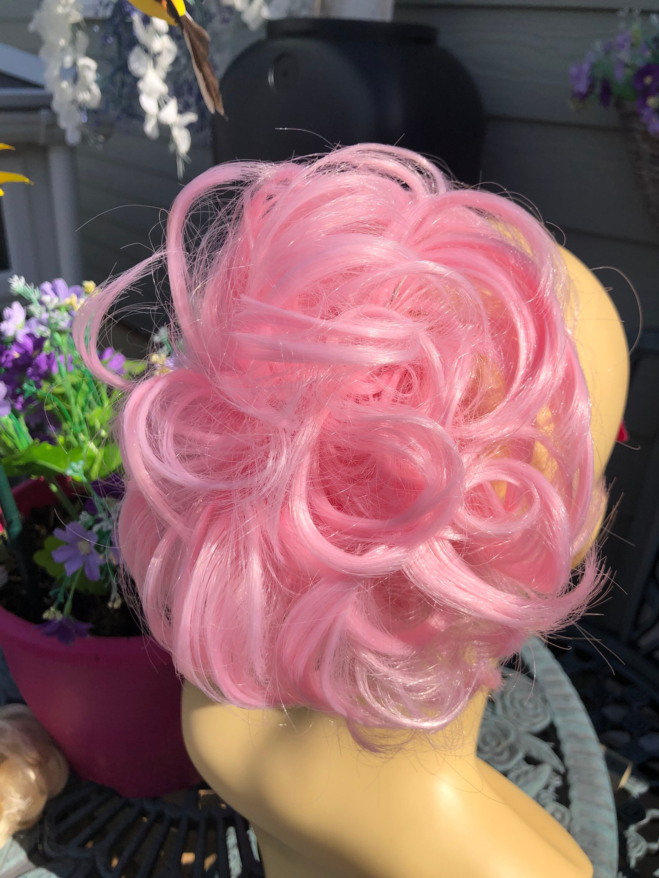 Candy Floss Pink Synthetic Curly Hair Extension Hairpiece - Etsy