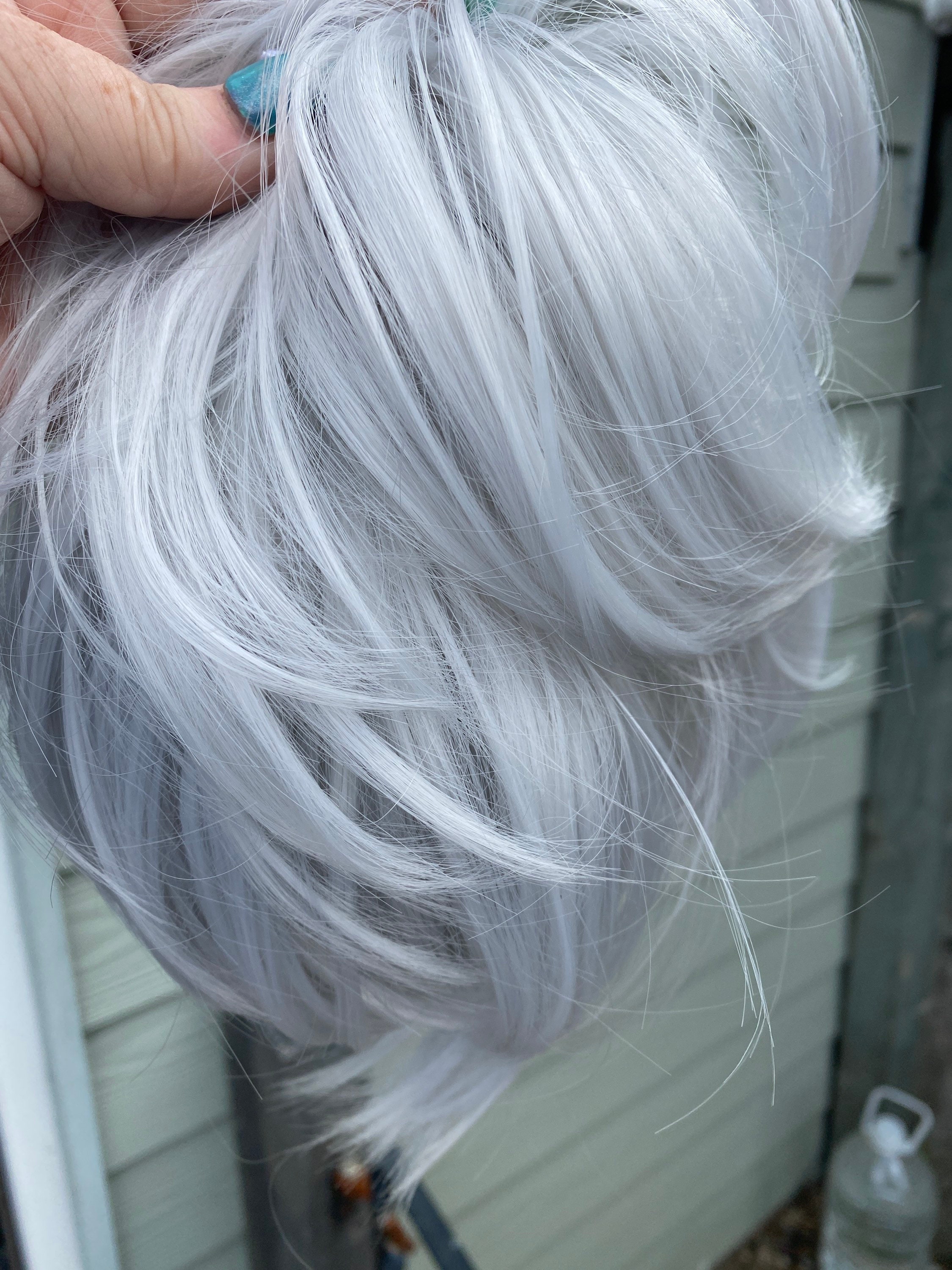 Silver / Pearl Grey Scrunchie Hairpiece Extension Tie 13/6 - Etsy