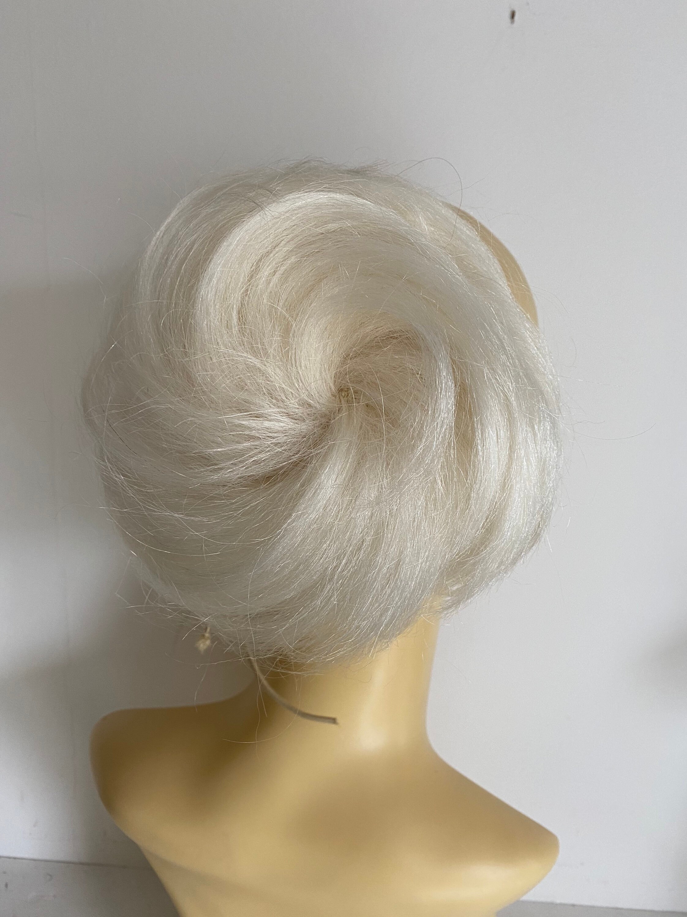 White Blonde Bun Top Knot 100% Human Hair Drawstring Bun (6/01) - Etsy