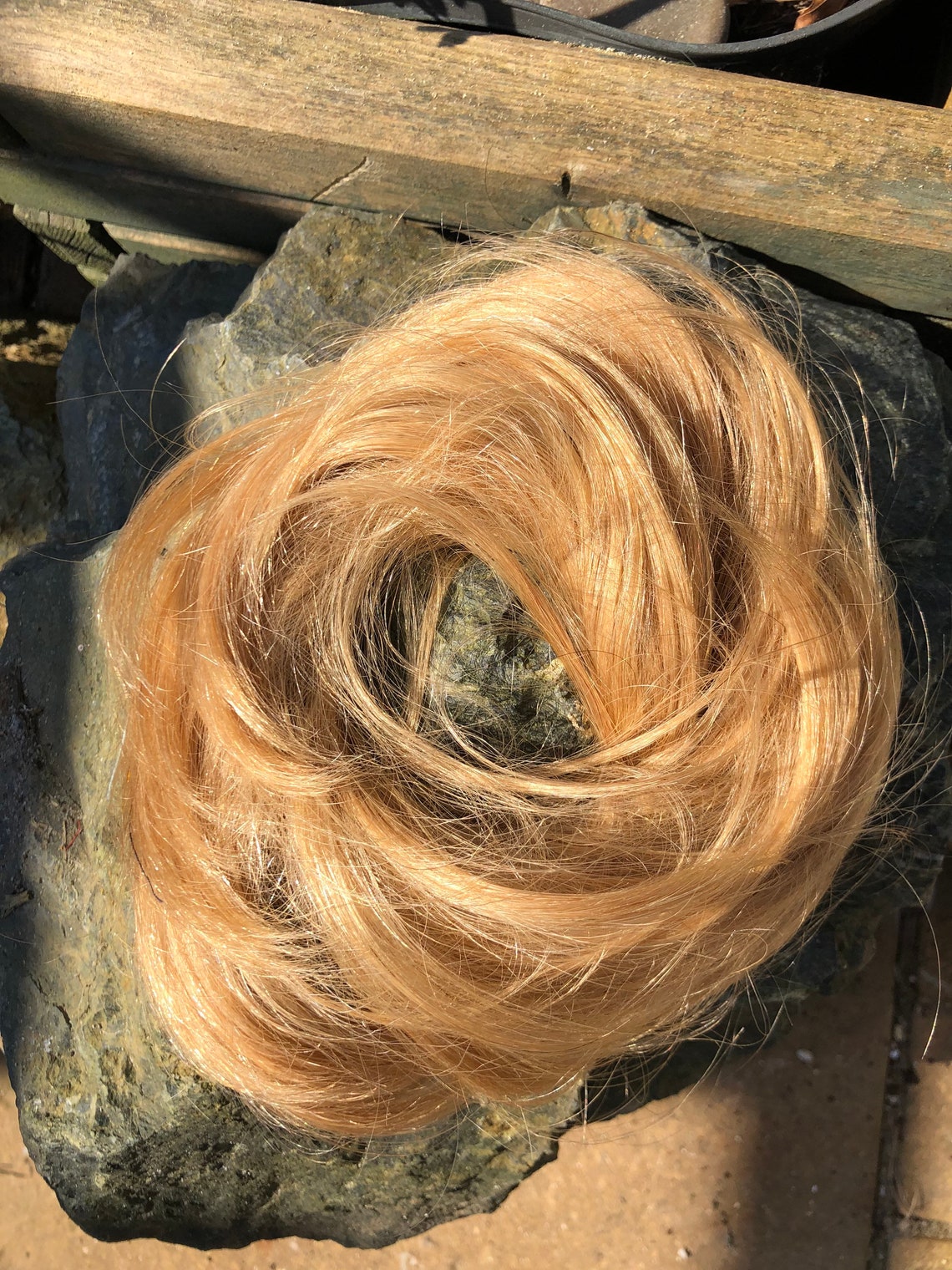 Deluxe 100% Human Hair Scrunchie Extension 27 Golden Blonde | Etsy