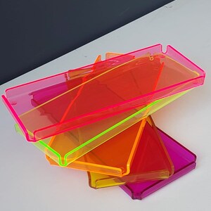 Colorful Acrylic Multi-purpose Tray Neon Colors Decorative Serving Tray ...