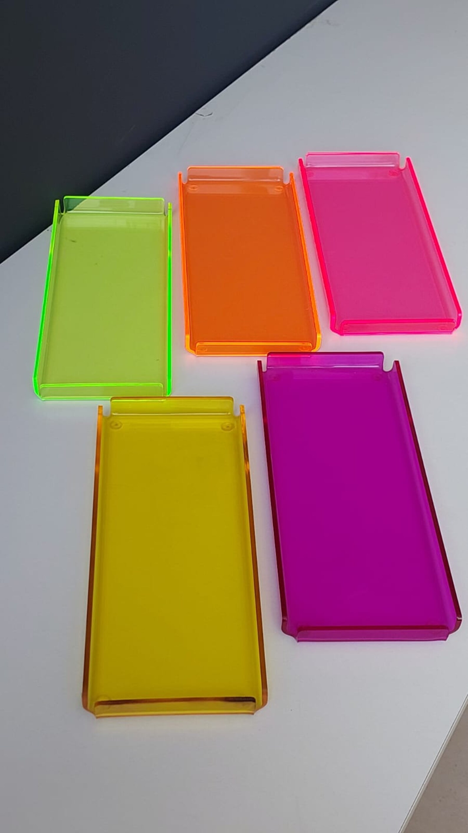 Colorful Acrylic Multi-purpose Tray Neon Colors Decorative Serving Tray ...