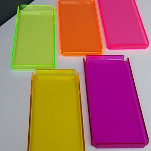 Colorful Acrylic Multi-purpose Tray Neon Colors Decorative Serving Tray ...