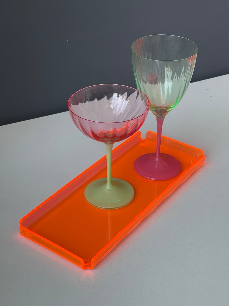 Colorful Acrylic Multi-purpose Tray Neon Colors Decorative Serving Tray ...