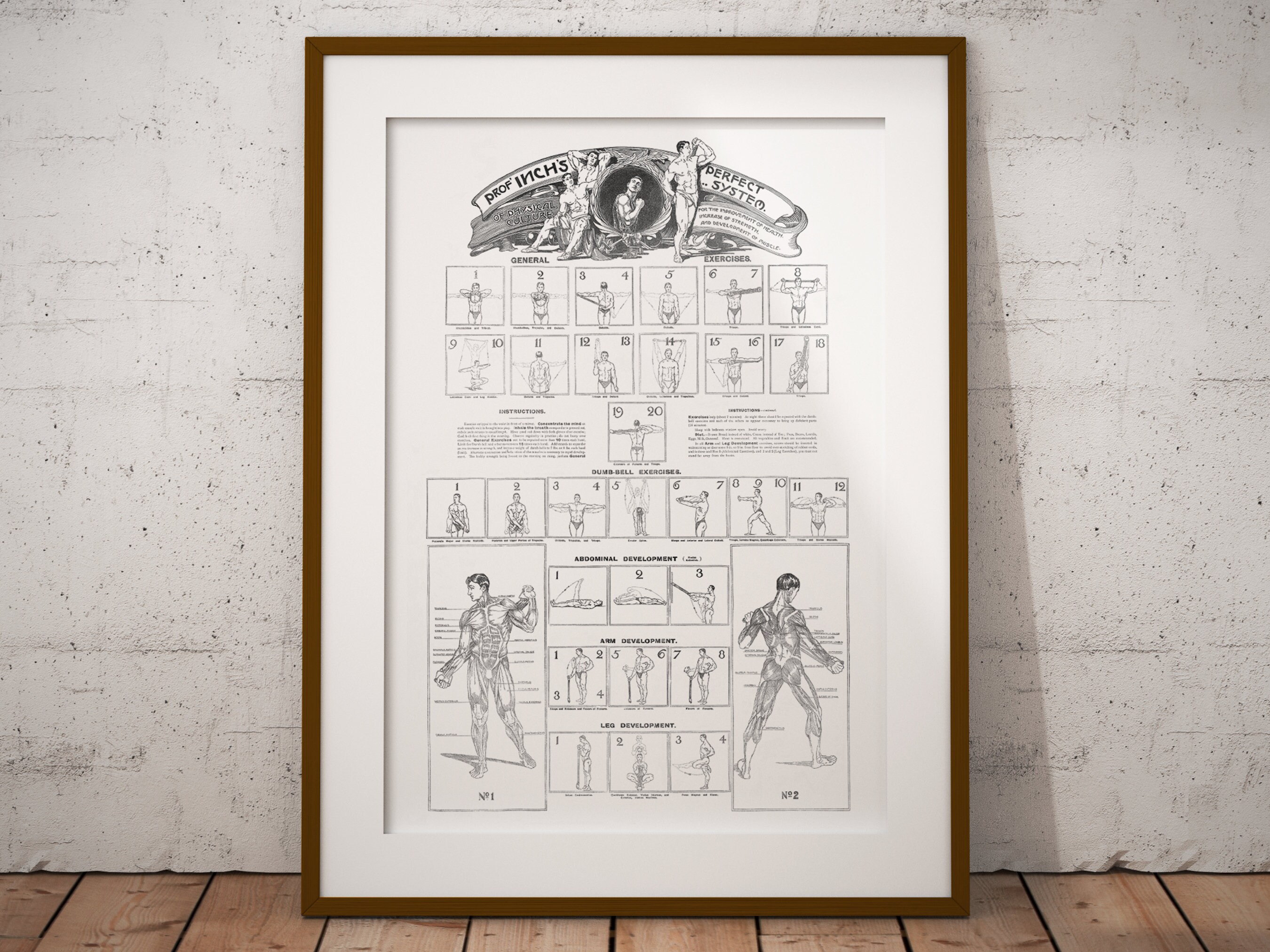 Vintage Workout Posters - Set of 2 - Printable Artwork, Vintage ...