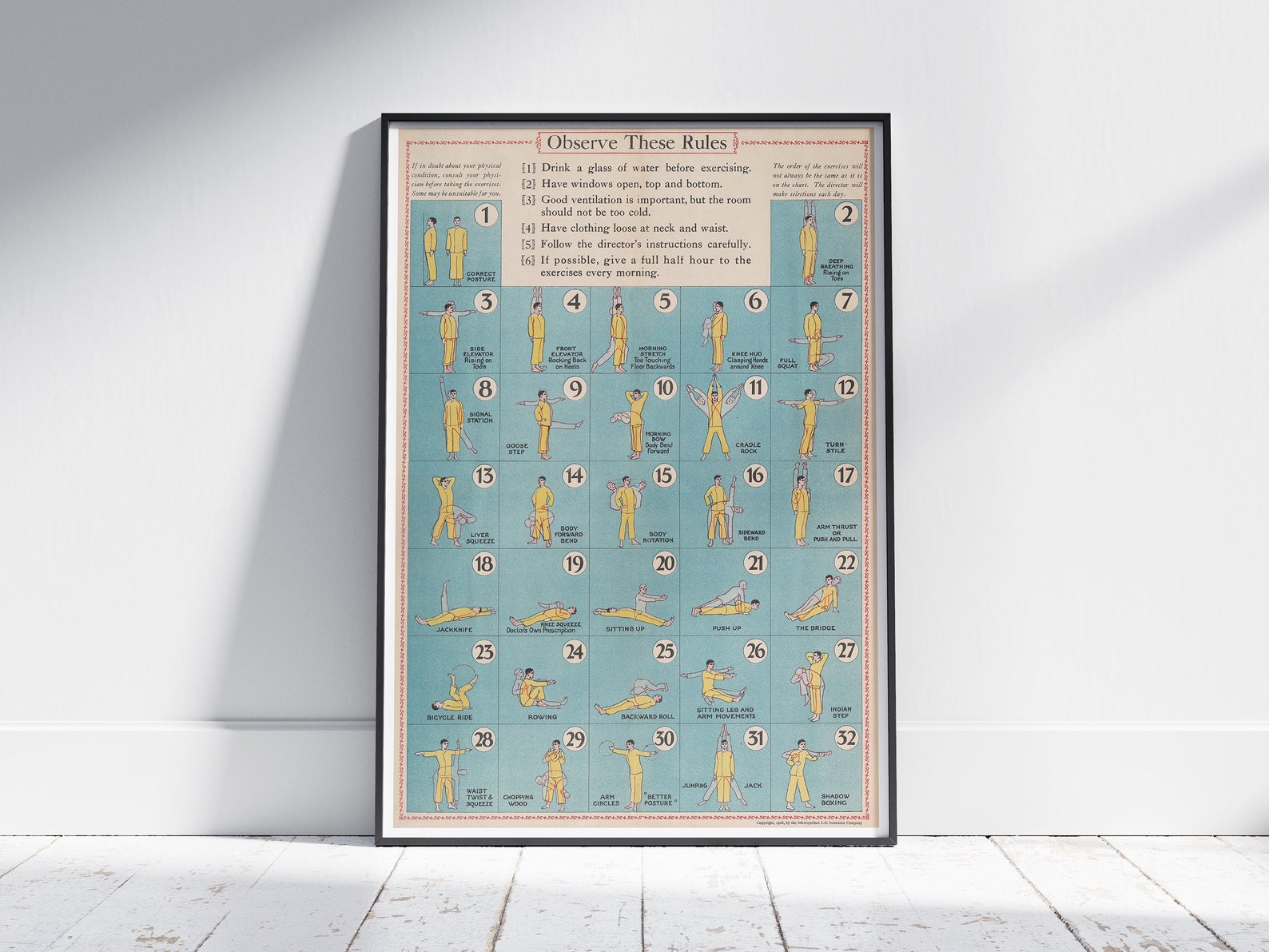 Vintage Workout Poster | Vintage Exercise | Vintage Fitness Wall Art ...
