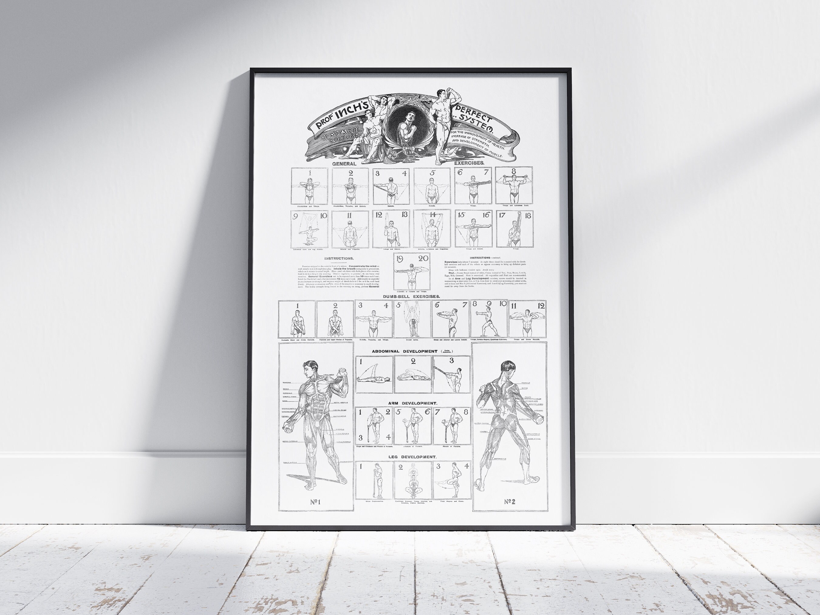Vintage Fitness Poster | Thomas Inch Strongman | Vintage Bodybuilding ...