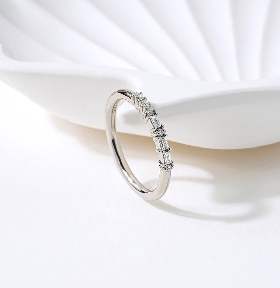 Custom Morse Code Diamond Ring/ Personalized Platinum Wedding Band in 1 ...