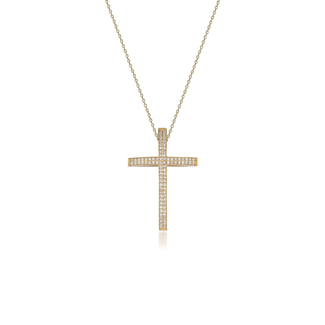 Unique Diamond Cross Necklace/ Graduation Jewelry Gift/ Gold Dainty ...
