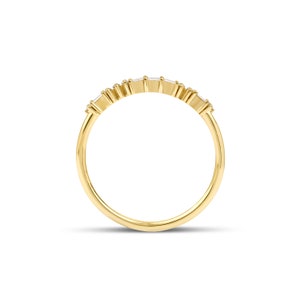 Gold Morse Code Love Ring With Diamonds/ Baguette Cut Diamond Half ...